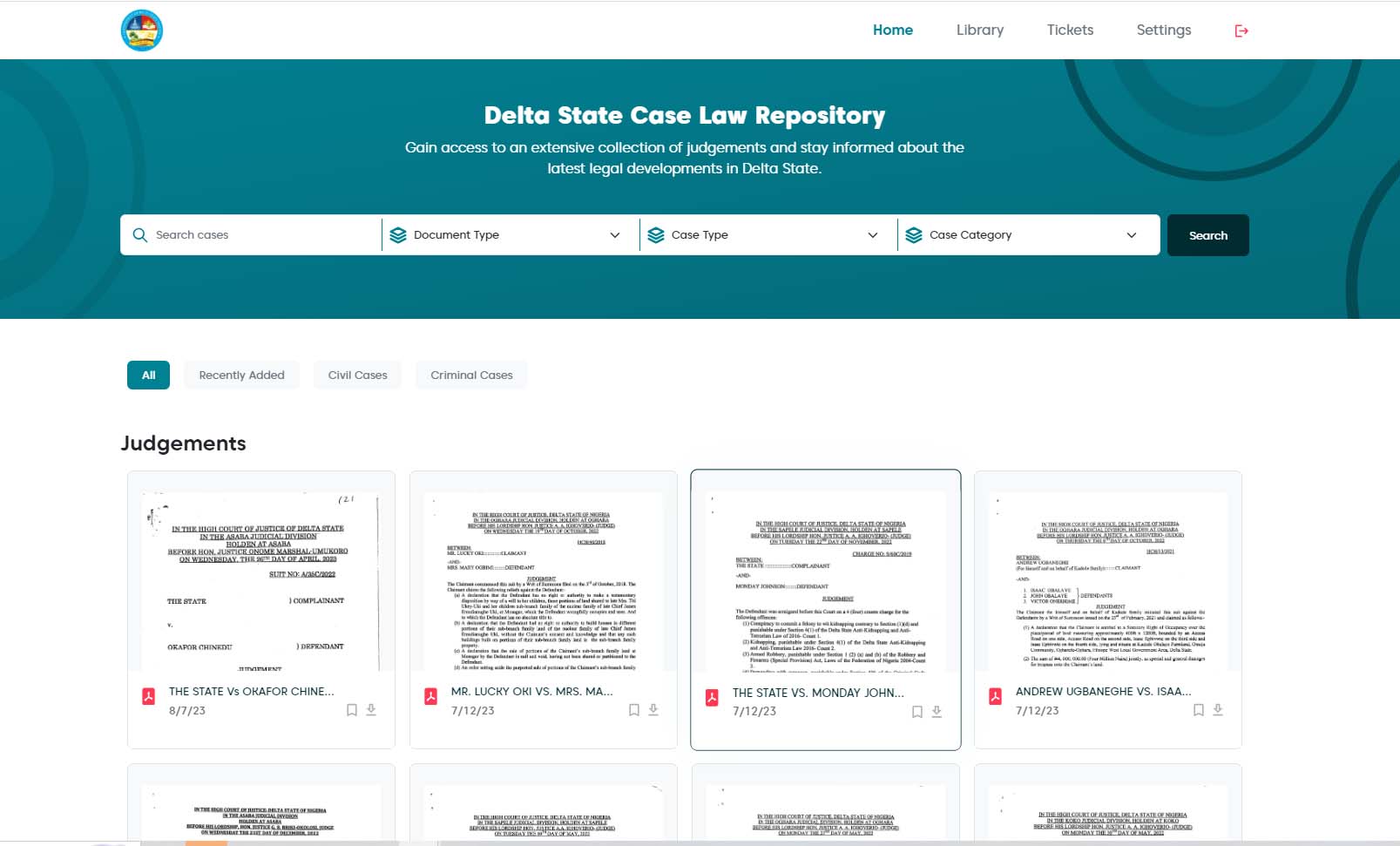 Case Law Repository System – Gallery of Code